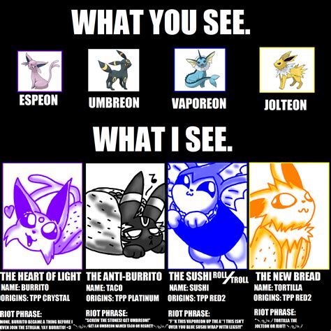 Twitch Plays Pokemon Eeveelutions And Food By Pioxys On Deviantart
