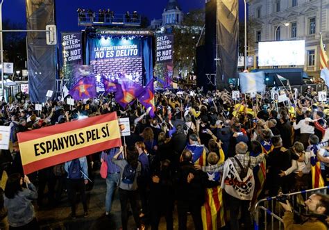 Madrid Manifestación Contra El Juicio Del Procés Independentista En
