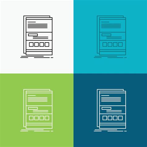 Browser Dynamic Internet Page Responsive Icon Over Various Background Line Style Design