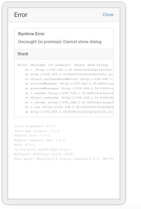 android unable to show dialog facebook appinvites ionic 2 stack