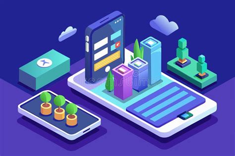 A Vibrant Isometric Illustration Of A Mobile Login Interface Featuring Customizable Elements And