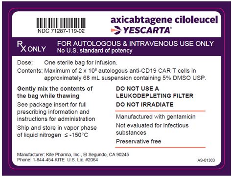 Yescarta Axicabtagene Ciloleucel Suspension