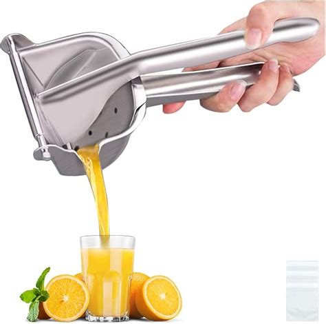 Real Stainless Steel Lemon Squeezer Citrus Juicer Hand Press Heavy Duty Manual Squeeze Juice ...