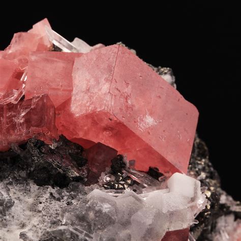 Rhodochrosite With Dickite Included Fluorite Sweet Home Mine Mount