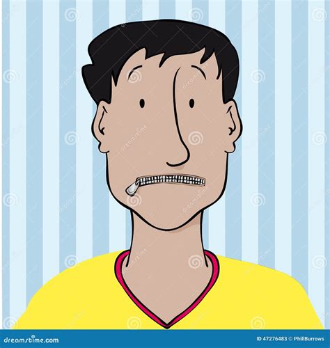 Zipped Mouth Stock Vector Image 47276483