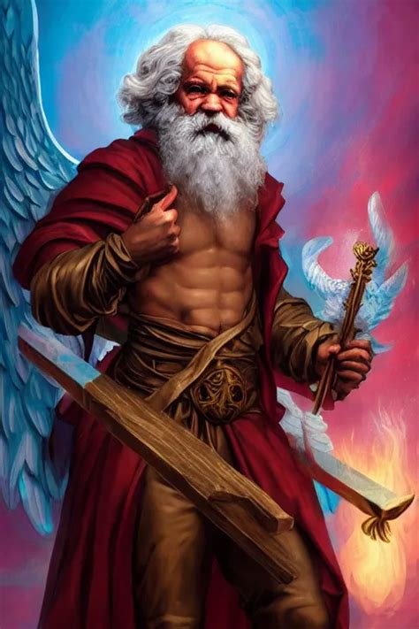 Character Portrait Karl Marx As An Aasimar Angel Buff Stable Diffusion