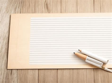 Premium Photo Rectangular Blank White Old Paper With Pencil