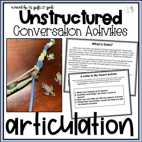 Articulation Activities For Unstructured Conversation In Speech Therapy Artofit