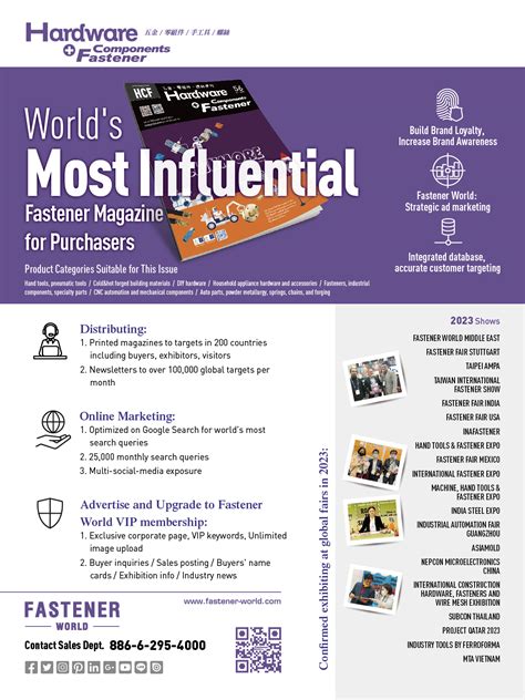Fastener World Magazine Buyer Seller Supplier Directory Adverts