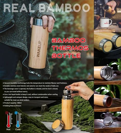 Bamboo Stainless Steel Vacuum Bottle Thermo Flask at Rs 310 | BOTTLES ...