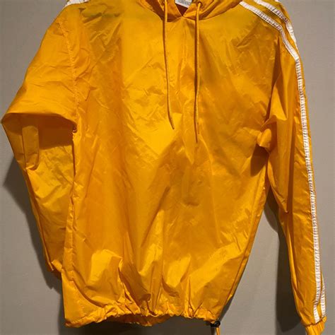 Yellow Adidas Wind Breakerrain Jacket Xs Unisex Depop