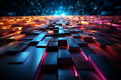 Premium Ai Image 3d Background Of Many Colored Cubes