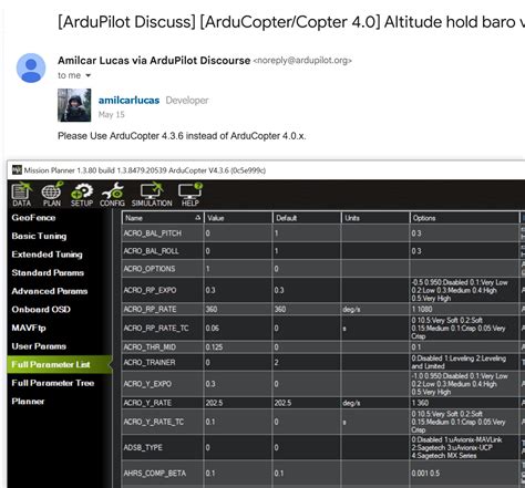 altitude hold baro vs range finder setting up optical flow mode