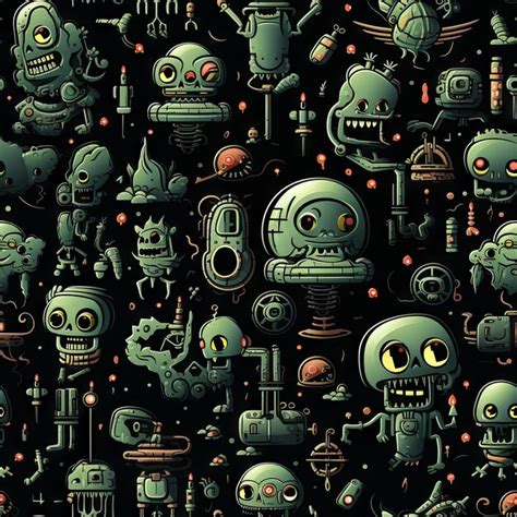 Premium Ai Image A Zombie Pattern Illustration