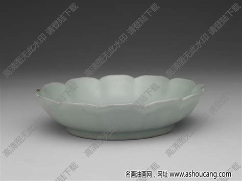 南宋 官窑青瓷花式洗 高清大图下载 名画油画网