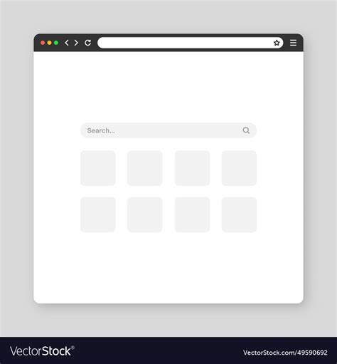 Blank Web Browser Window With Tab Toolbar Vector Image