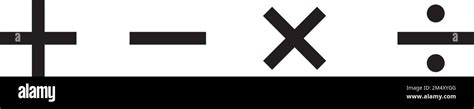 Basic Mathematical Symbol Plus And Minus Icon Set Math Symbol Equals Symbol Multiply Icon