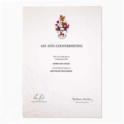 University Graduation Certificate Colorless Fluorescent Security Paper