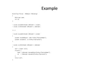 IOS Using Persistant Storage PPT