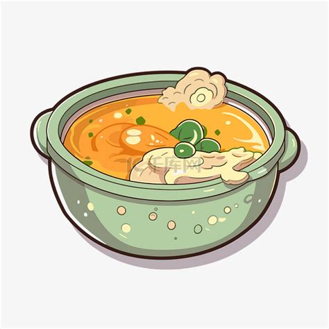 碗里的饭菜和汤剪贴画的插图 向量素材图片免费下载 千库网