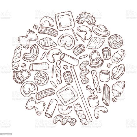Big Collection Italian Pasta Different Types Of Uncooked Pasta For