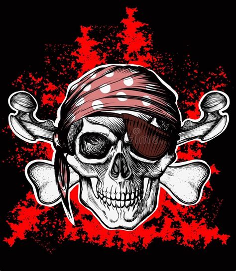 Símbolo Del Pirata De Jolly Roger Con Los Huesos Cruzados Ilustración