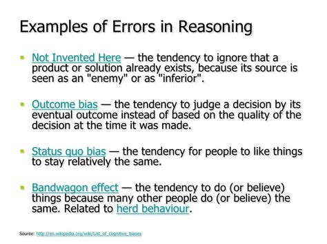 Examples Of Errors In Reasoning