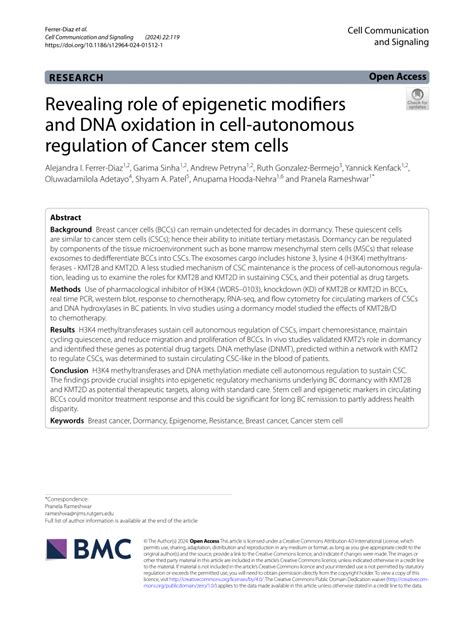 PDF Revealing Role Of Epigenetic Modifiers And DNA Oxidation In Cell