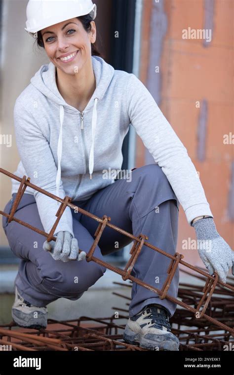 How To Tie Rebar Manual Reinforcement Of The Foundation Grid Stock