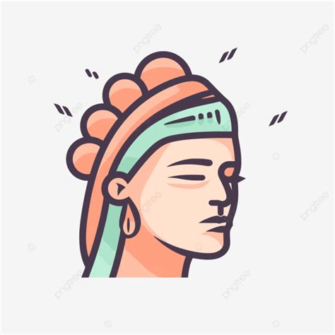 頭上戴著頭巾的女人插畫 向量 頭飾 线性图标 平面圖標向量圖案素材免費下載，png，eps和ai素材下載 Pngtree
