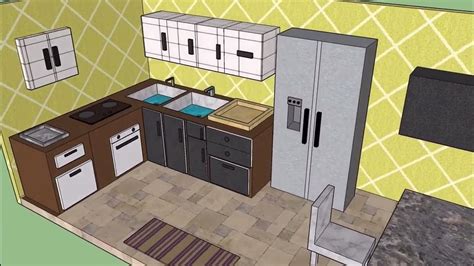 ออกแบบsketchup ห้องครัวนัวใจ Youtube