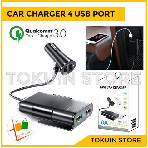 Jual Car Charger Mobil Port USB Adaptor Casan HP Mobil Fast Charging QC Shopee Indonesia