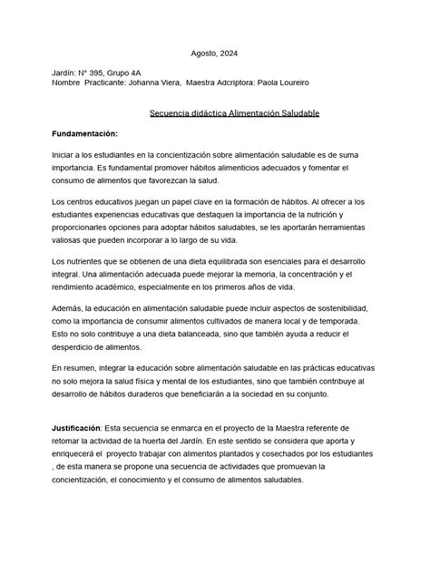 Secuencia Alimentación Saludable 3 Pdf Alimentos Dieta Saludable