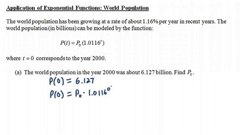 Application Of Exponential Functions World Population Youtube