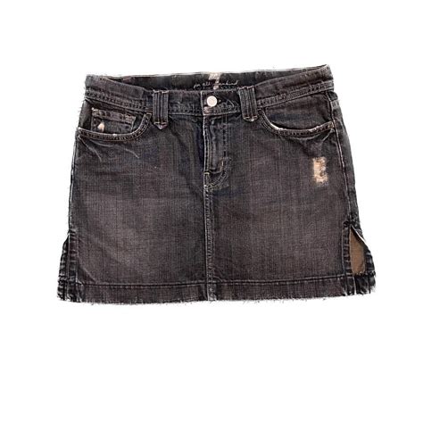 Denim Low Waisted Mini Skirt Waist Width 15” Depop