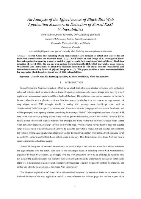 Pdf An Analysis Of The Effectiveness Of Black Box Web Application