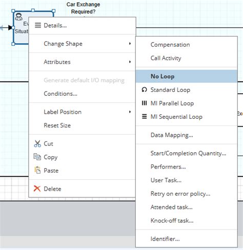 context menus digital entreprise suite