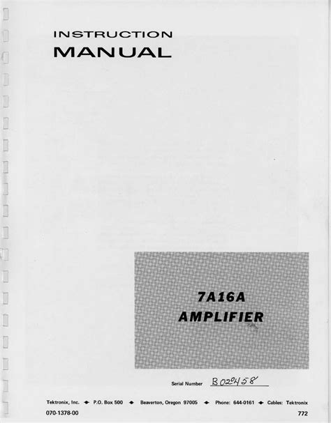 Tektronix 7a16a Instruction Manual Pdf Download Manualslib