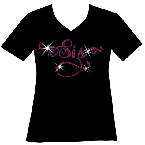 Sis Cursive RHINESTONE Mega Bling Shirt Babehood Shirts Etsy