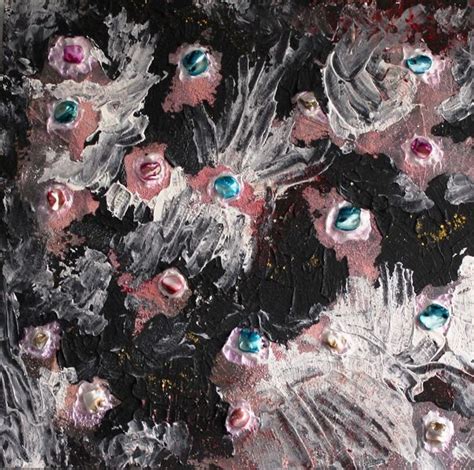 Schätze der Erde Abstrakt Acrylmalerei Holz Mischtechnik von M