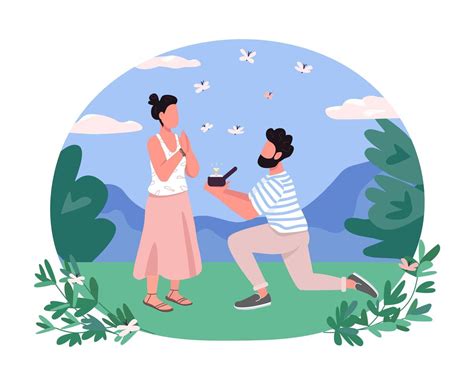 Marriage Proposal 2d Vector Web Banner Poster 1815070 Vector Art At