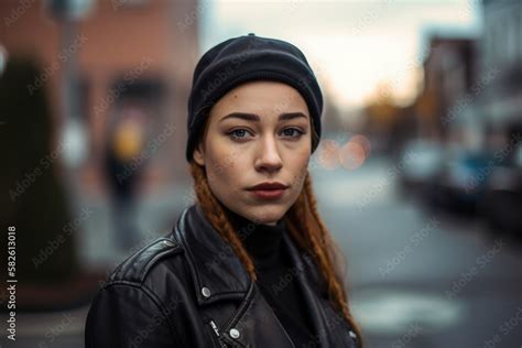 Street Chic Portrait Of A Woman With A Septum Piercing Wearing A