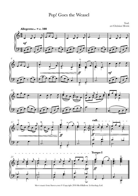 Easy Guitar Tab Pop Goes The Weasel With Images Guitar