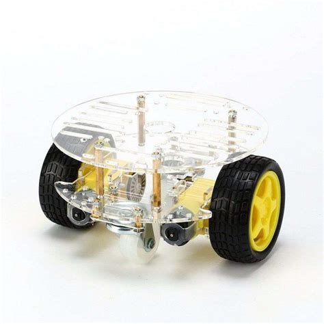 2wd Mini Round Double Deck Smart Robot Car Chassis Diy Kit For Arduino