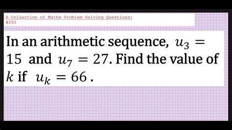A Collection Of Maths Problem Solving Questions293 Arithmetic Sequence Youtube