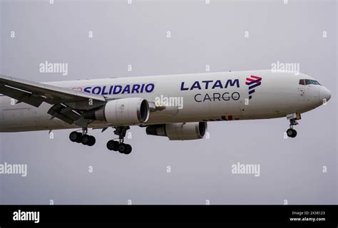 Latam Cargo Boeing 767 Cargo Plane Prepares For Landing At Chicago O