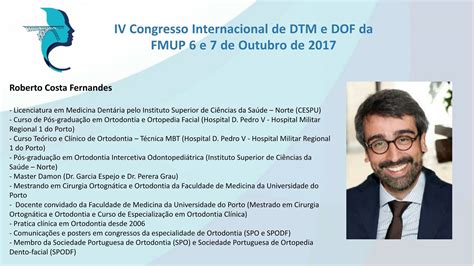 Dr Iv Congresso Internacional De Dtm E Dof Da Fmup