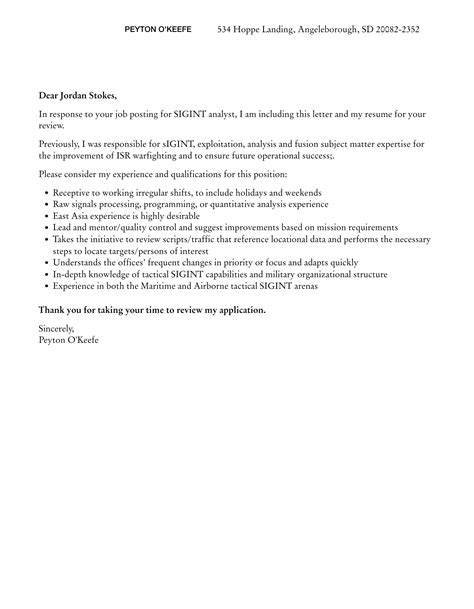 Sigint Analyst Cover Letter Velvet Jobs Sigint Analyst Cover Letter Velvet Jobs