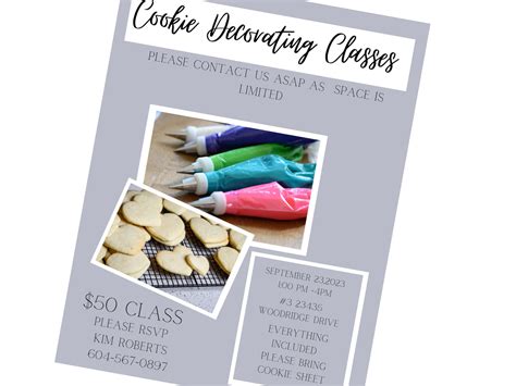 Cookie Decorating Class Flyer Or Facebook Advertising Etsy