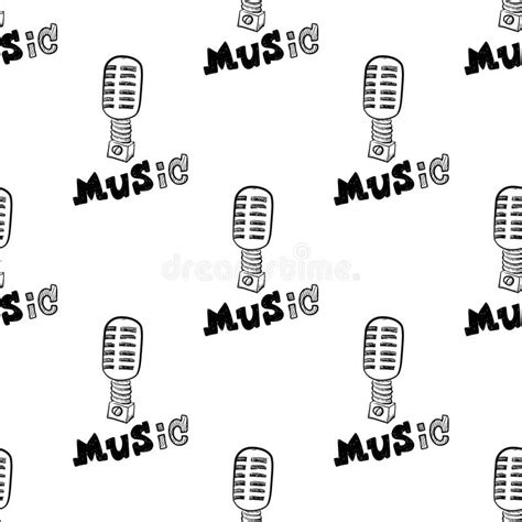 Rap Music Hip Hop Doodle Pattern With Rap Attributes Stock Vector
